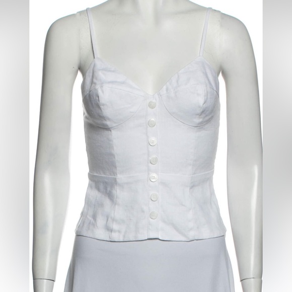 Reformation | Tops | Reformation Sleeveless Linen Top Button Up ...